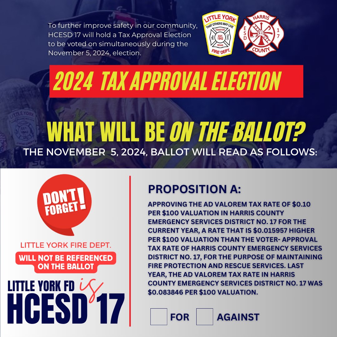 Tax Approval Election - Little York Fire Department